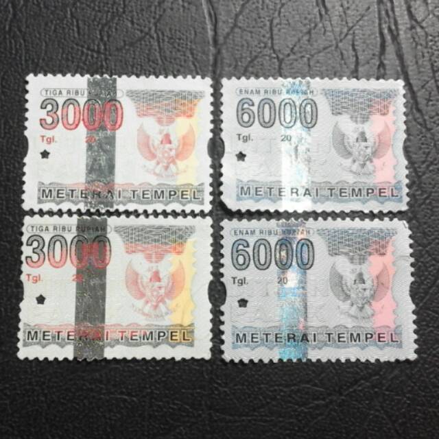 Jual Paket 4 Lembar Materai/Meterai 3000 & 6000 Rupiah Tahun 2006 s.d 2009 (Original) #033 ...