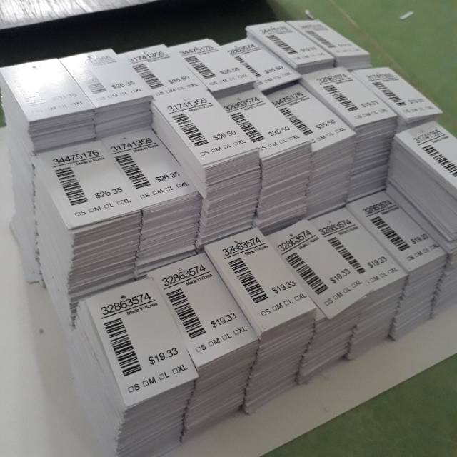 Jual Hang tag (320 pcs). bonus tali gantungan ,Hangtag barcode harga ...