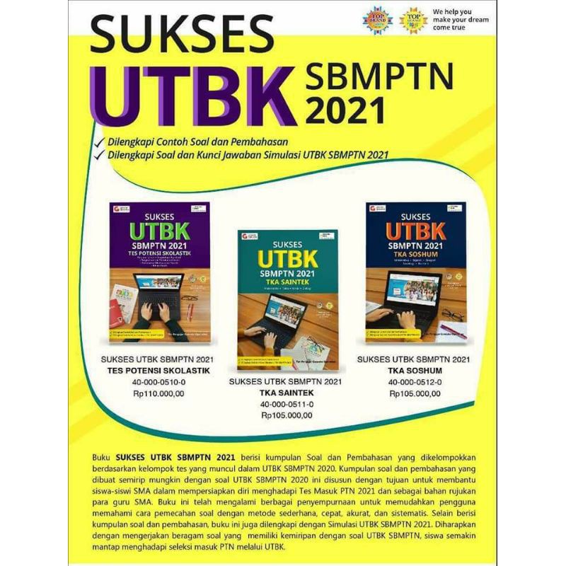 Jual Buku Sukses UTBK SBMPTN 2021 Soal Latihan Ujian Masuk Kuliah Universitas | Shopee Indonesia