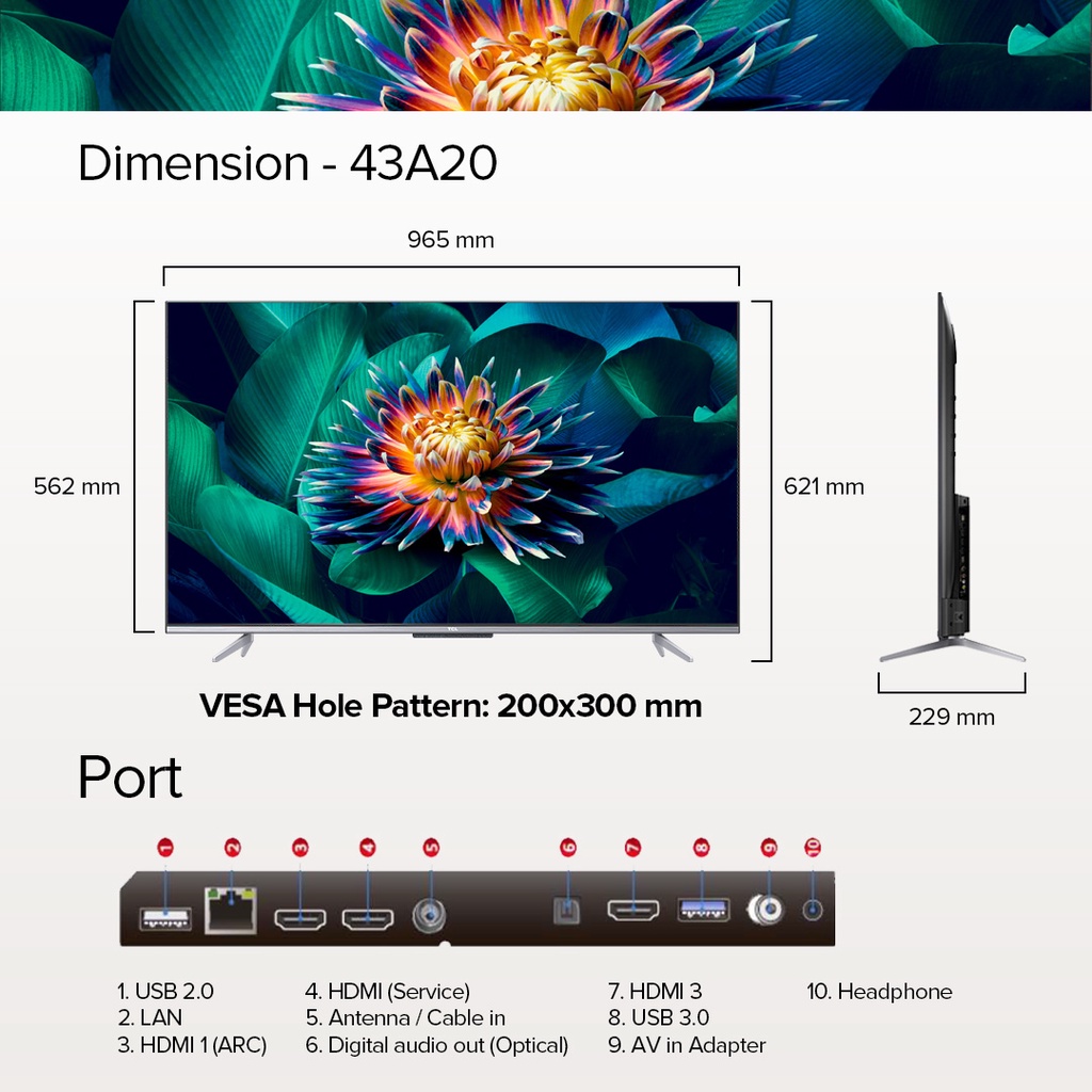 Jual TCL 43-inch Android 11 TV 4KUHD HDR 10-Dolby -MEMC-Hands-Free ...