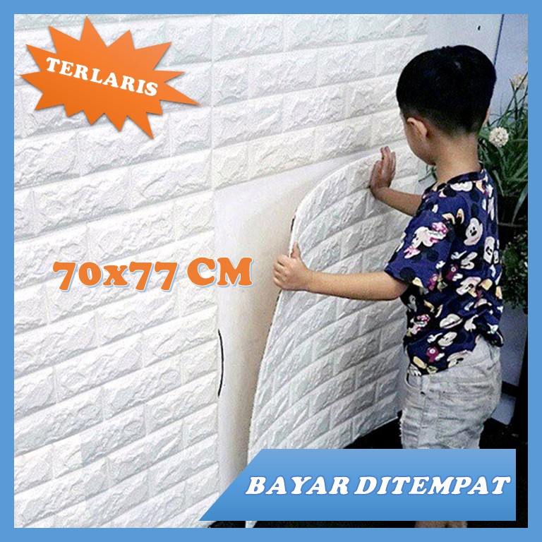 Jual Wallpaper Dinding 3d Bata Foam Stiker Dinding 3d Bata 70x77 cm ...