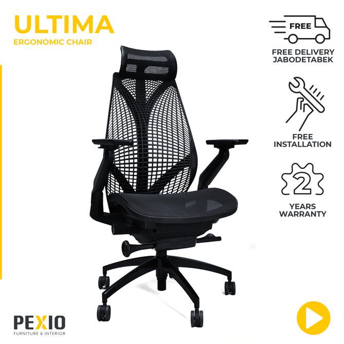 Jual ada Pexio Ultima Kursi Kantor Ergonomis Hitam ready | Shopee Indonesia