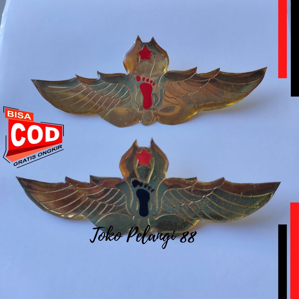 Jual Pin Wing Tapak Merah dan Hitam Pramuka Bintang Hitam Lencana Wing ...