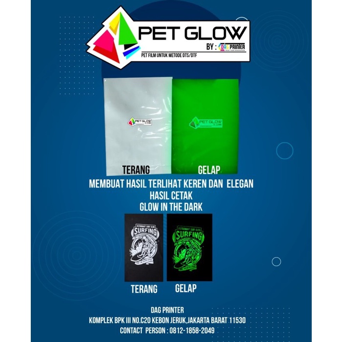Jual PET FILM DTF GLOW IN THE DARK A3 TERHITS! | Shopee Indonesia
