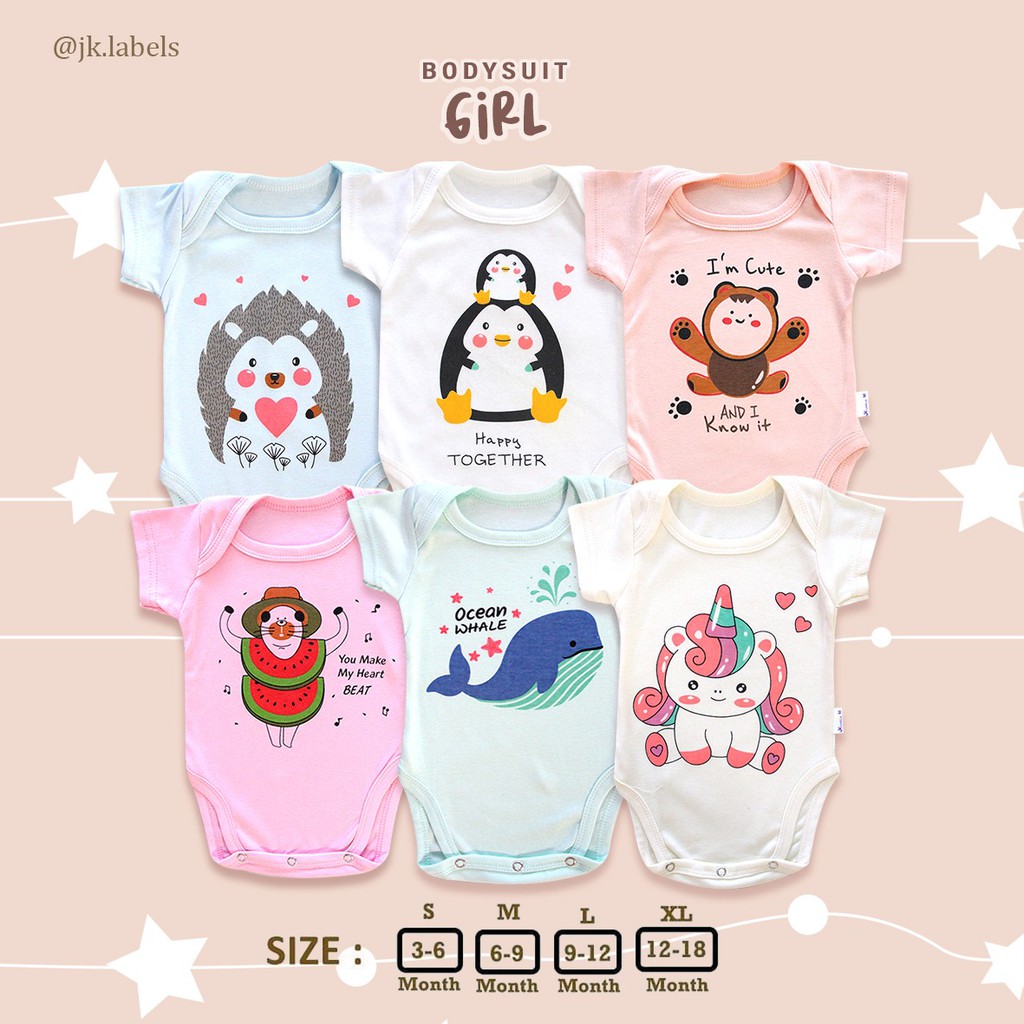 Jual JK LABELS - Bodysuit Girl (3-18 Bulan) | Shopee Indonesia