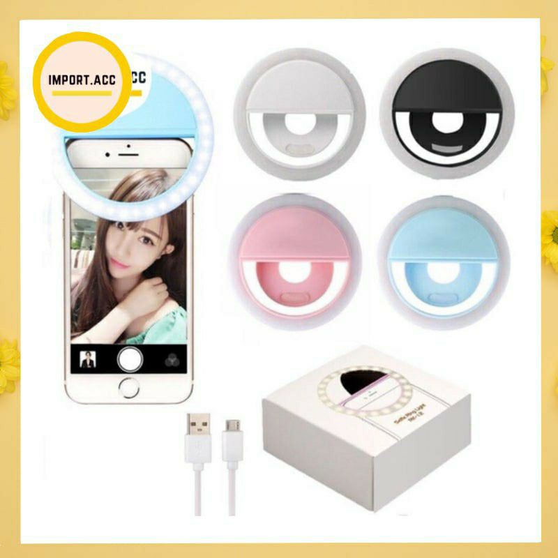 Jual LAMPU RING SELFI CHARGER PORTABEL WARNA PUTIH / RINGLIGHT | Shopee ...