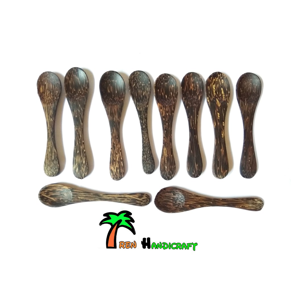 Jual ARENHANDICRAFT sendok unyil kayu aren 10cm | Shopee Indonesia