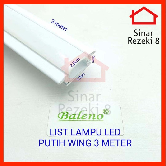 Jual List Lampu LED 3 meter WING / Rumah Strip Cover Aluminium Casing ...