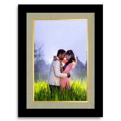 Jual Bingkai Foto Kayu Hitam Linen Emas, Frame Foto Premium Potrait ...