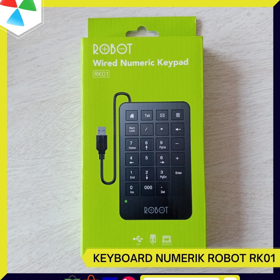 Jual KEYBOARD NUMERIK ROBOT RK01 USB 2.0 23 KEYS NUMERIC WIRED KEYPAD ...