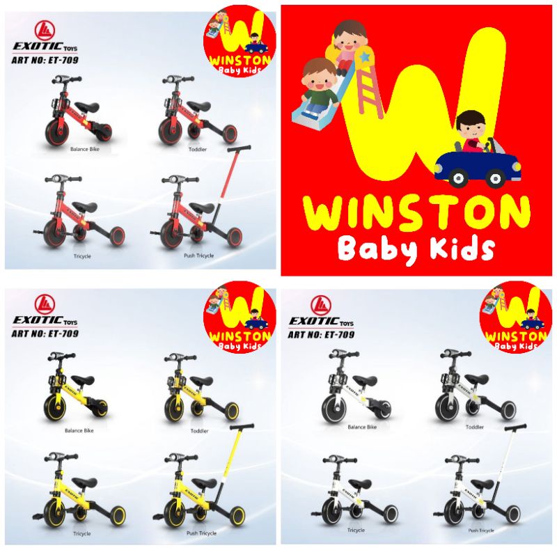 Jual SEPEDA ANAK RODA TIGA DENGAN DORONGAN 4 IN 1 EXOTIC ET 709 ...