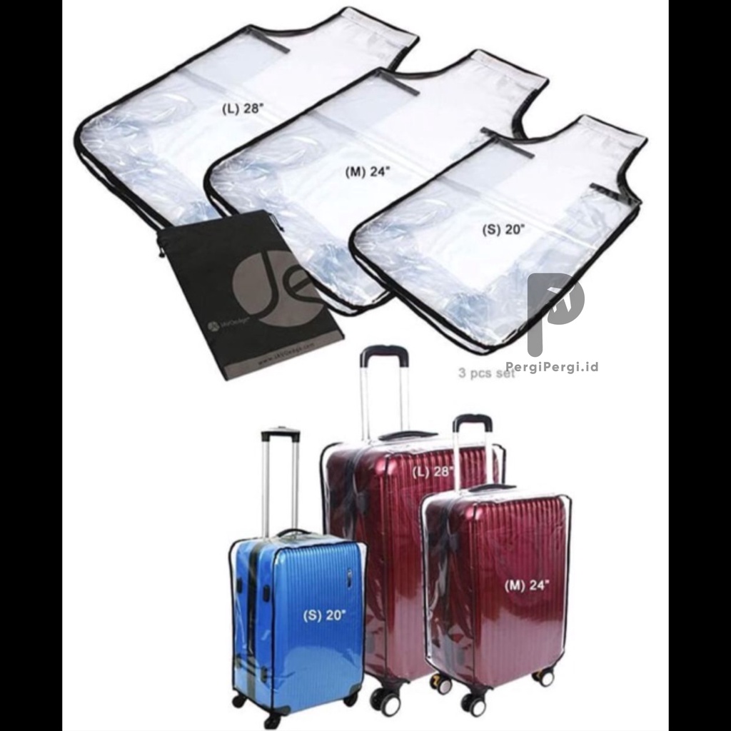 Jual Sarung Koper Universal Luggage Cover Pelindung Bahan PVC ...