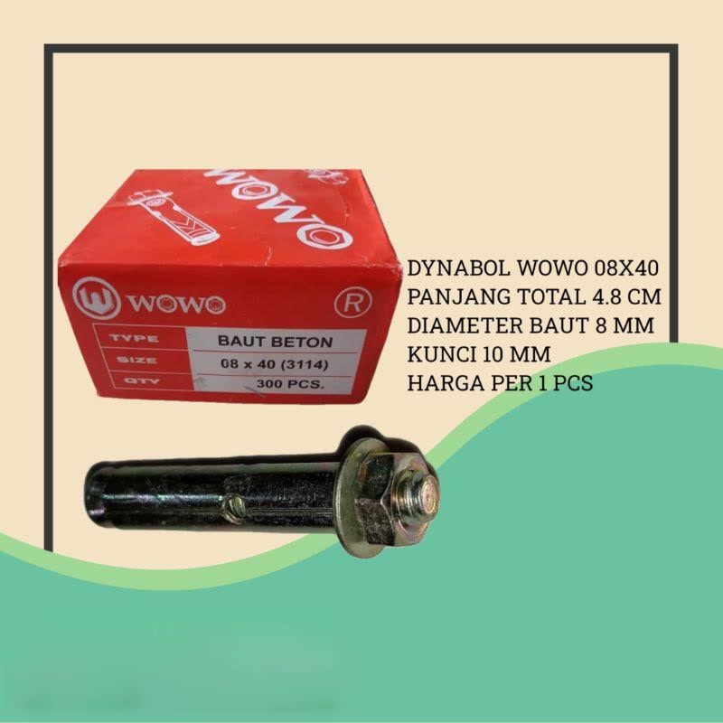 Jual WOWO DYNABOLT 8x40 (3114) BAUT DINABOL ORIGINAL HARGA SATUAN ...