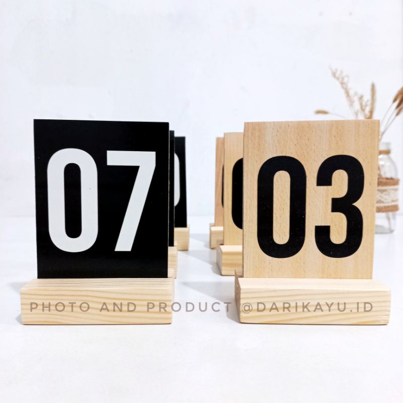 Jual Nomor Meja Kayu / Nomor Meja Cafe Resto Minimalis | Shopee Indonesia