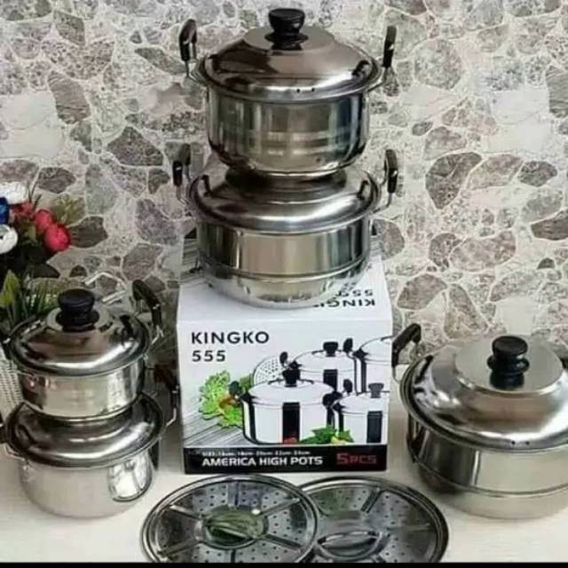 Jual Panci susun 5 set/ panci kingko | Shopee Indonesia
