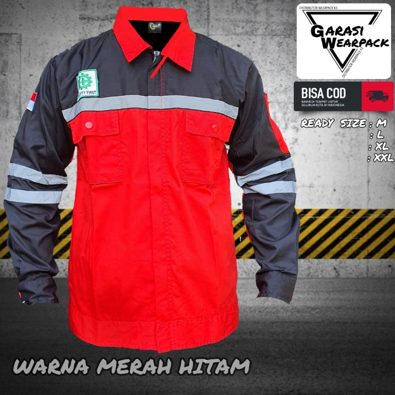 Jual seragam kerja / wearpack atasan safety/ APD K3 proyek/ lengan ...