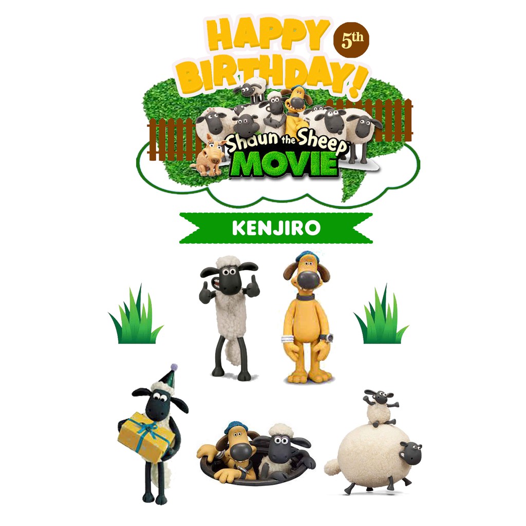 Jual Cake Topper Shaun the Sheep / Hiasan kue Shaun The Sheep / Tusukan ...