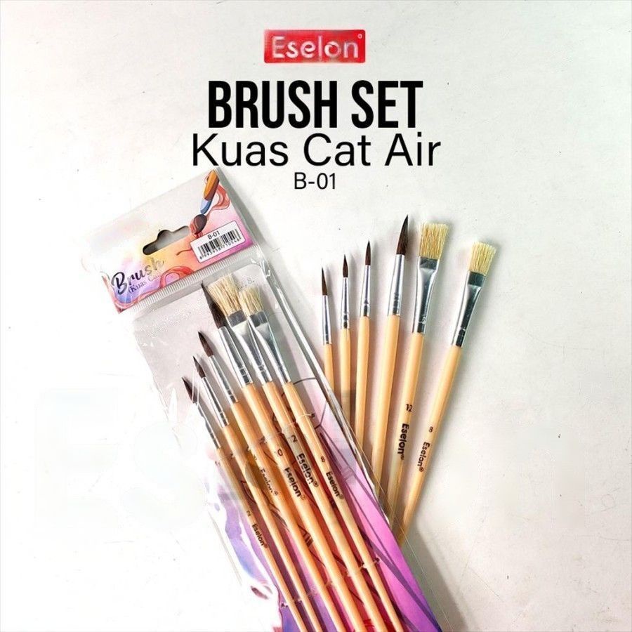 Jual Kuas Lukis Cat Air Set / 1pack kuas cat air arcylic | Shopee Indonesia