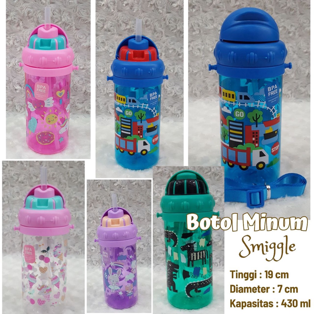 Jual Botol Minum Smiggle / Botol Minum Anak Sedotan Smiggle Tali ...