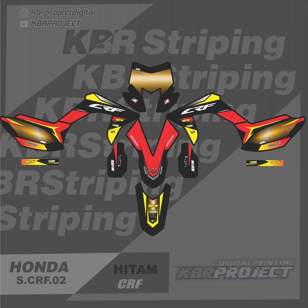 Jual (COD) STIKER MOTOR CRF 150 L - STRIPING STICKER VARIASI LIST MOTOR ...