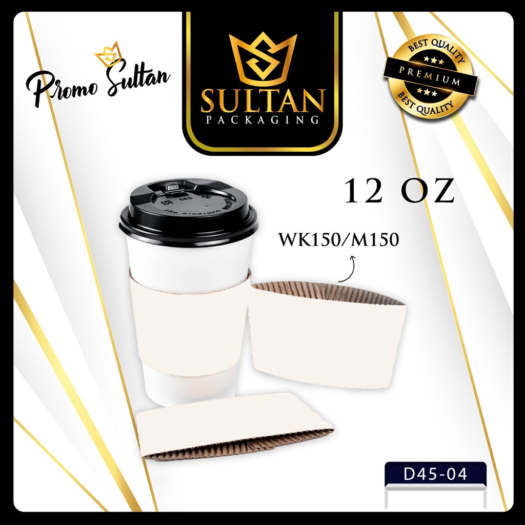 Jual SULTAN - Paper Cup Sleeve - Paper Cup Minuman Anti Panas - 8oz ...