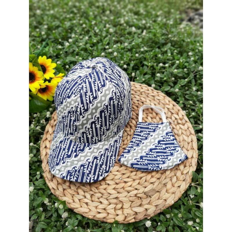Jual topi batik plus masker(promo) | Shopee Indonesia