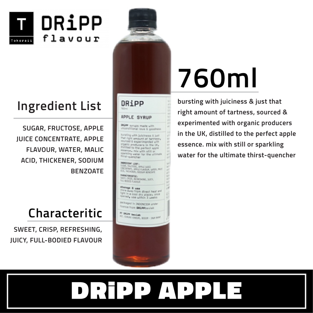 Jual Dripp Sirup / Syrup - Apple Syrup 760 ml ( Sirup Apel ) | Shopee ...