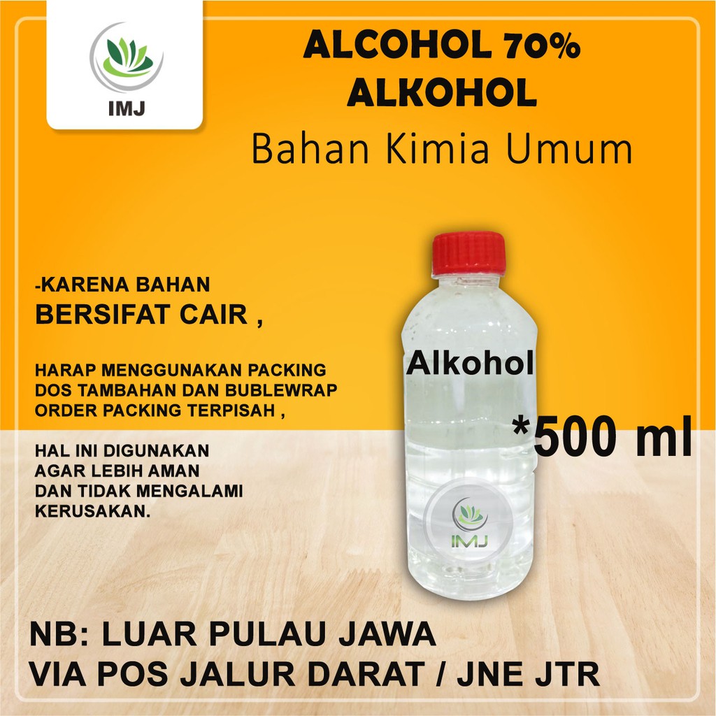 Jual ALCOHOL 70% / ETANOL /ETHANOL Kemasan 500 ml | Shopee Indonesia