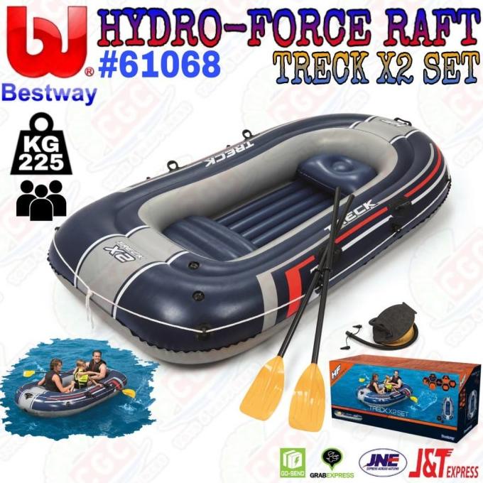 Jual Bestway 61068 Hydro Force Raft Treck X2 Set Perahu Karet 3 Orang ...