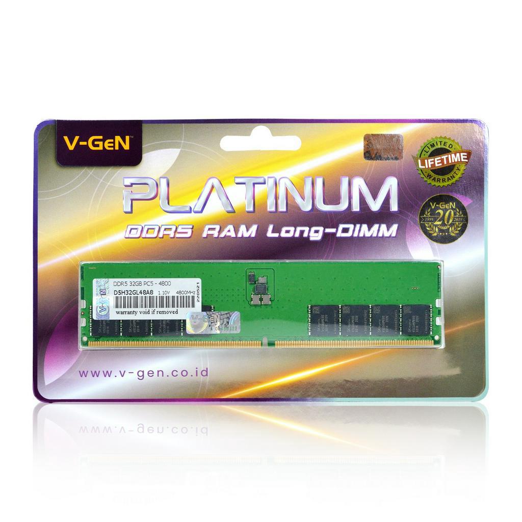 Jual RAM DDR5 V-GeN Platinum 32GB PC38400/4800Mhz PC44800/5600Mhz ...