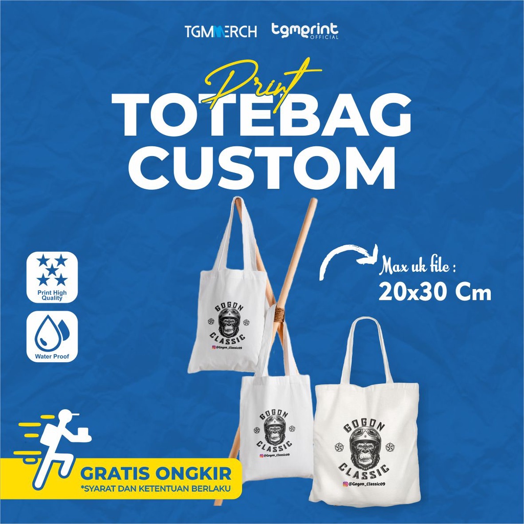Jual TGM MERCH - Cetak Custom Totebag Tas Blacu Uk. 30x40 | Shopee ...