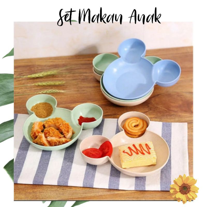 Jual 4 in 1 Set Makan Anak Mickey Mouse | Shopee Indonesia
