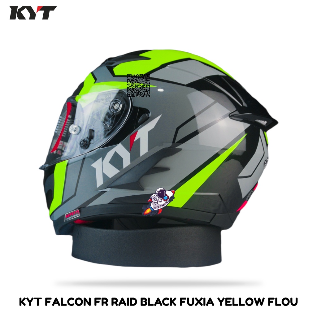 Jual HELM KYT FALCON FR RAID BLACK FUXIA YELLOW FLUO SKY HELM | Shopee ...