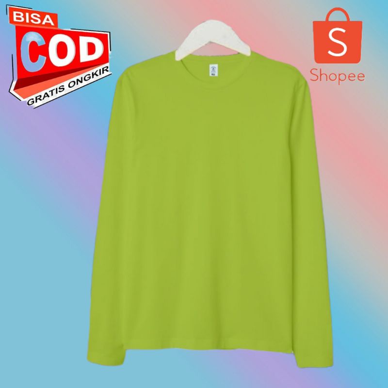Jual T-shirt tangan panjang wanita kaos polos lengan panjang pakaian ...