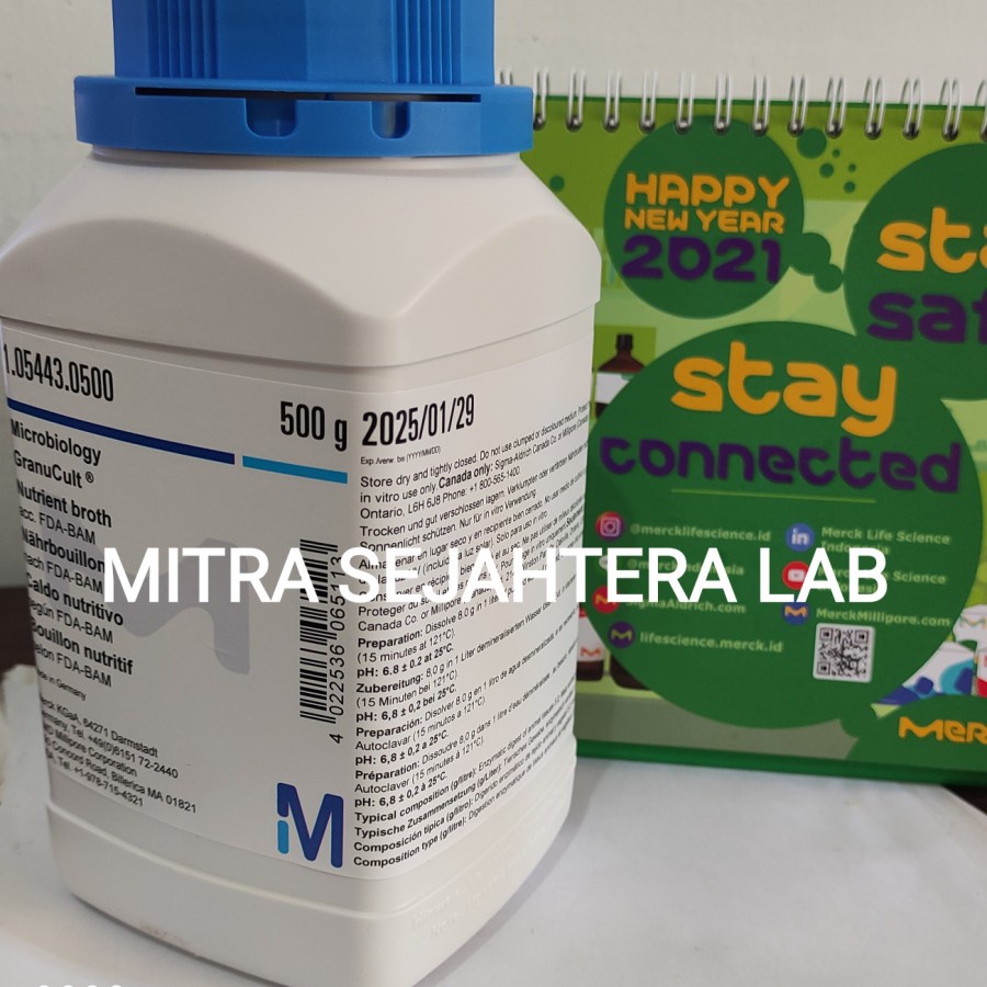 Jual Nutrient Broth Merck 1.05443.0500 kemasan 500 gram Media Mikro NB ...