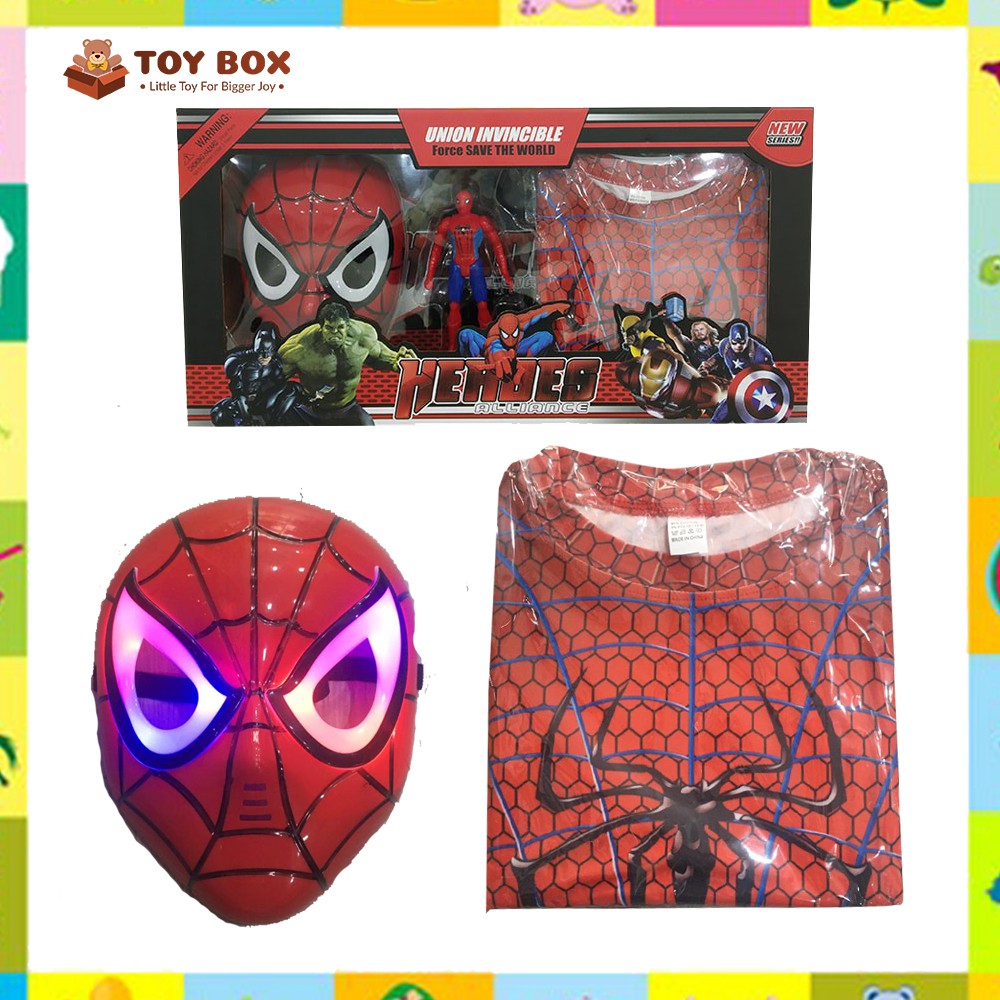 Jual MAINAN - TOPENG DAN Baju Spider Man (WL3034B) - Kostum Spiderman ...