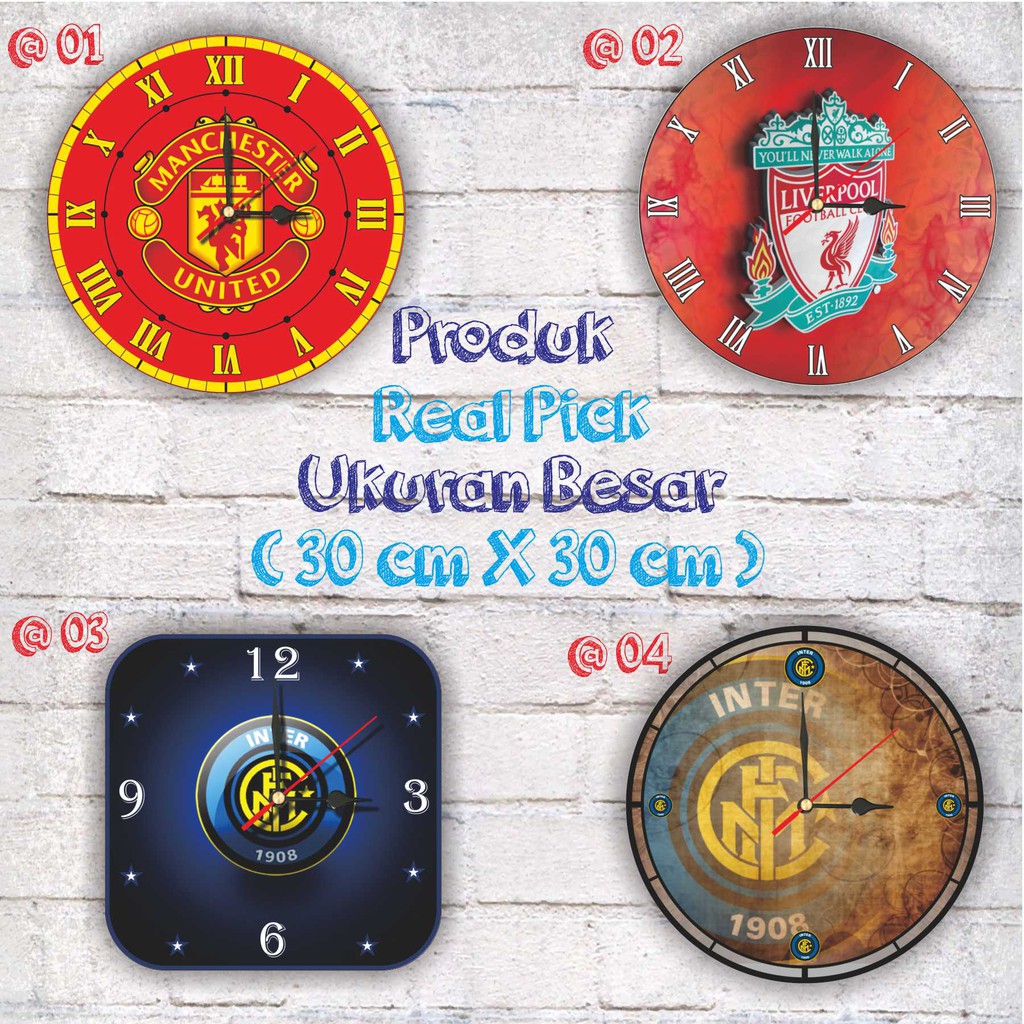 Jual Jam dinding Shabby Chic/Wall Clock Tema FootBall | Shopee Indonesia