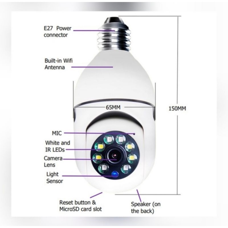 Jual IPCAM Bohlam 360 / IP Camera 360 Bohlam 8mp V380 - CCTV Ipcam ...