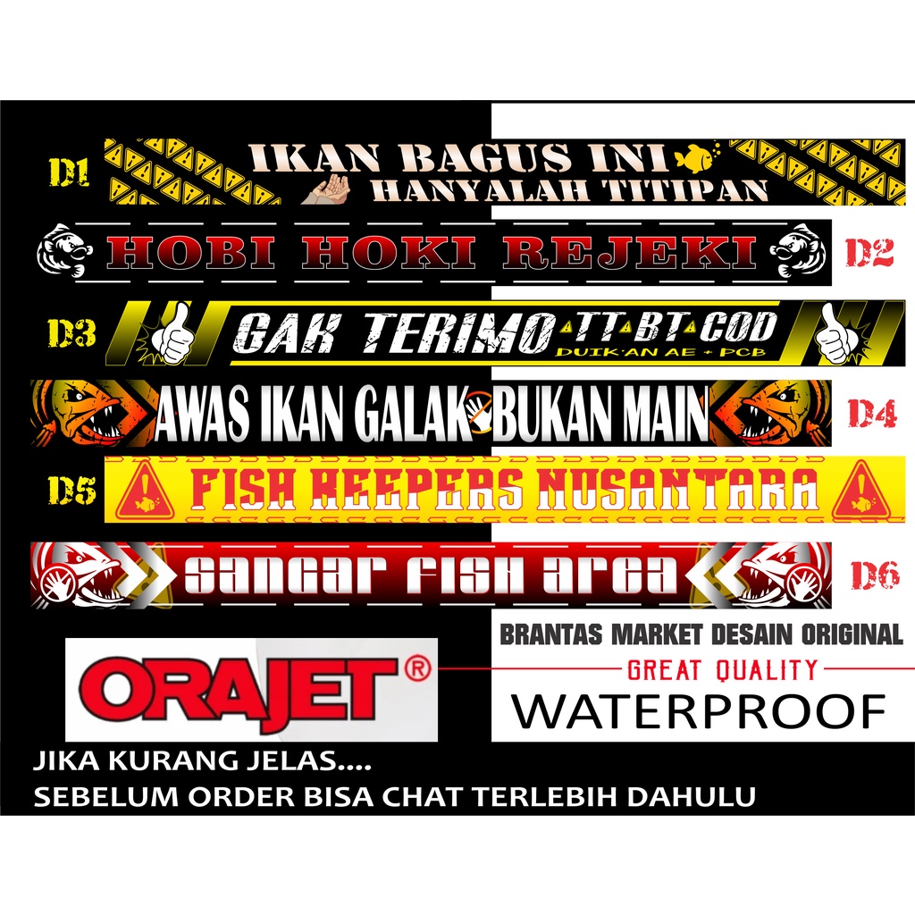 Jual stiker ikan channa galak/ikan predator/bahan berkualitas ...