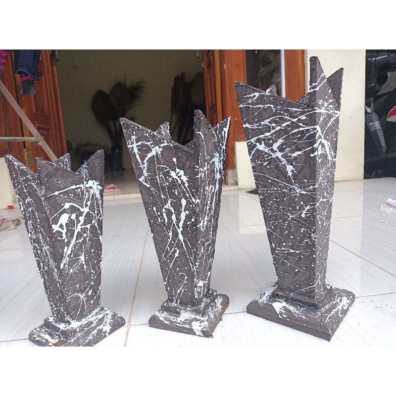 Jual VAS BUNGA KAYU SEGI EMPAT MODEL PIALA | Shopee Indonesia