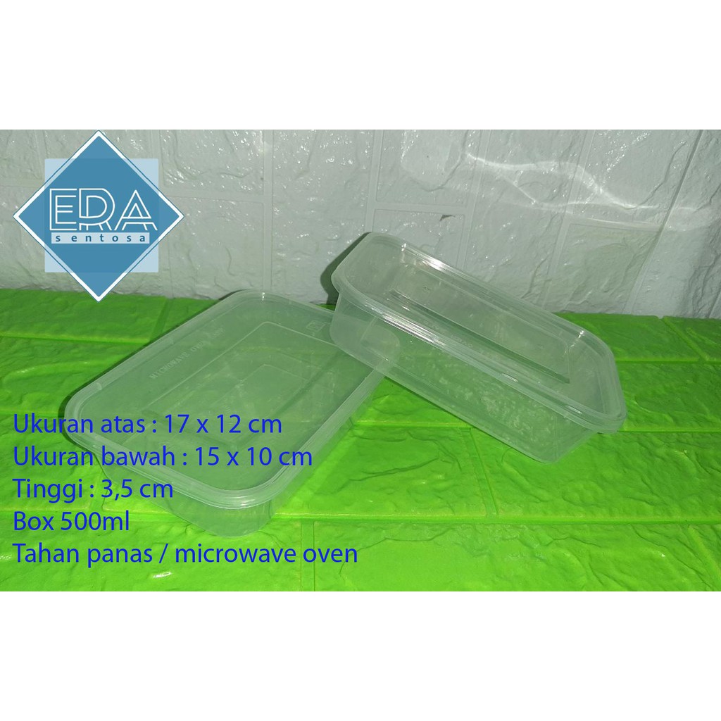 Jual Kotak Makan Panjang 500ml Box Thinwall Food Container Isi