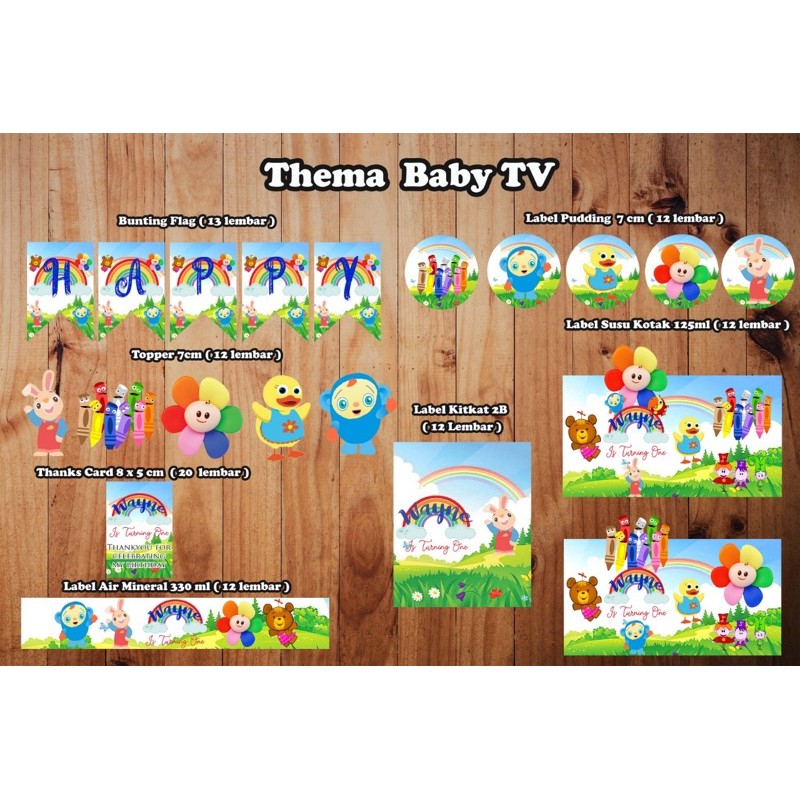 Jual Paket Dessert Table Printable / Label Ulang Tahun Baby Tv / First ...