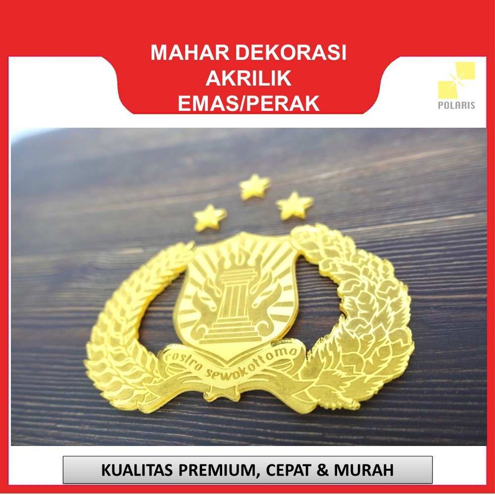 Jual DEKORASI MAHAR LOGO LAMBANG EMBLEM KEPOLISIAN POLRI MAHAR LASER ...