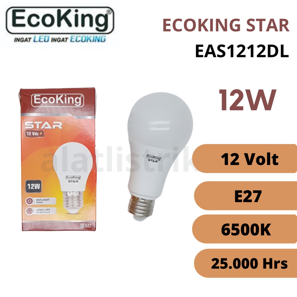 Jual Lampu Bohlam LED DC 12V 12 Watt Ecoking Star / 12W / LED Bulb DC ...