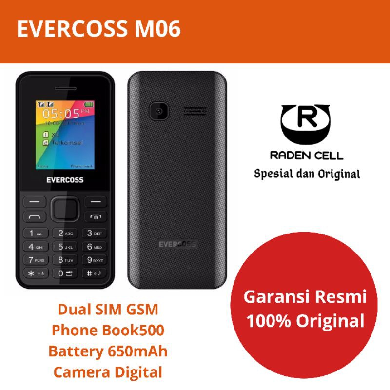 Jual Evercoss M06 Handphone Candybar Feature Phone HP keypad Murah ...
