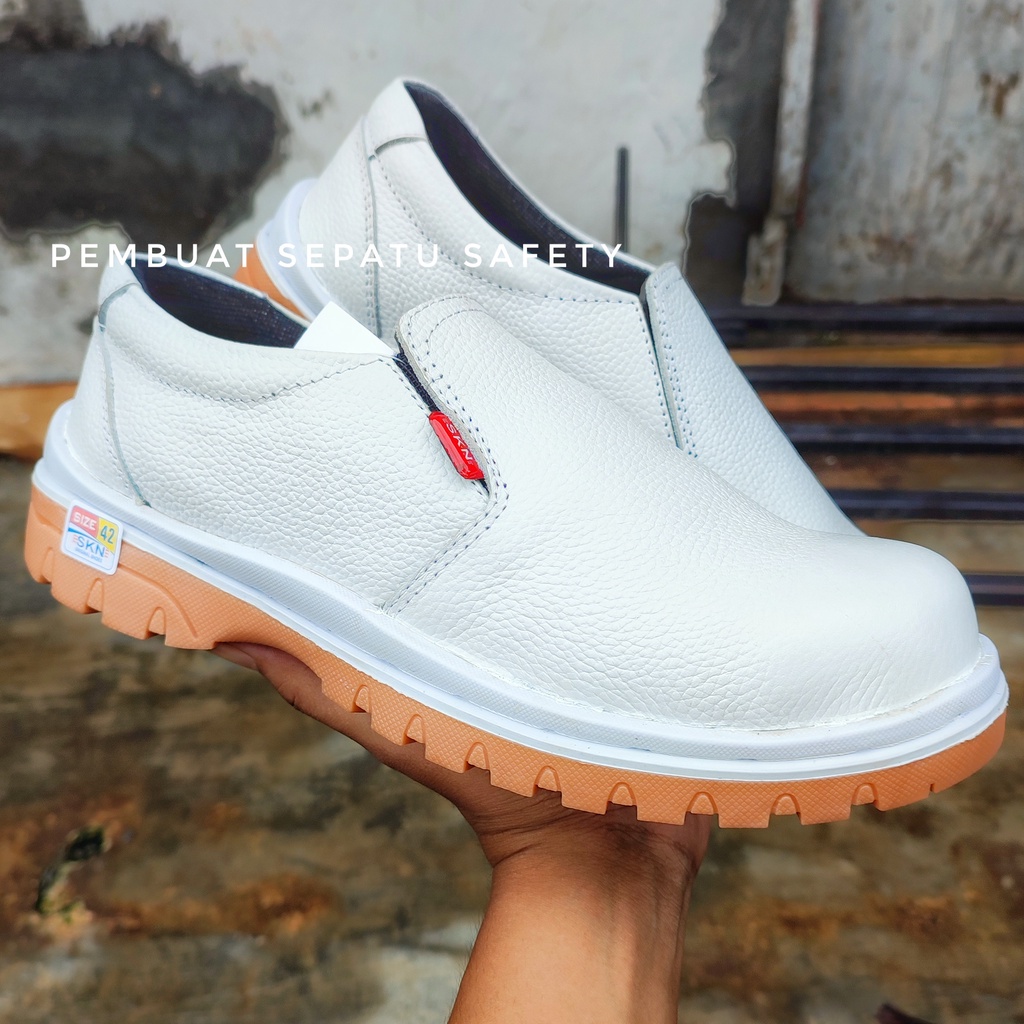 Jual Sepatu Safety Putih Laboratorium Kimia Sepatu Putih Kulit Sapi ...