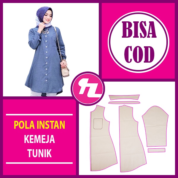 Jual Pola Instan Tunik Kerah Kemeja Sederhana | Rotsa.Id | Shopee Indonesia