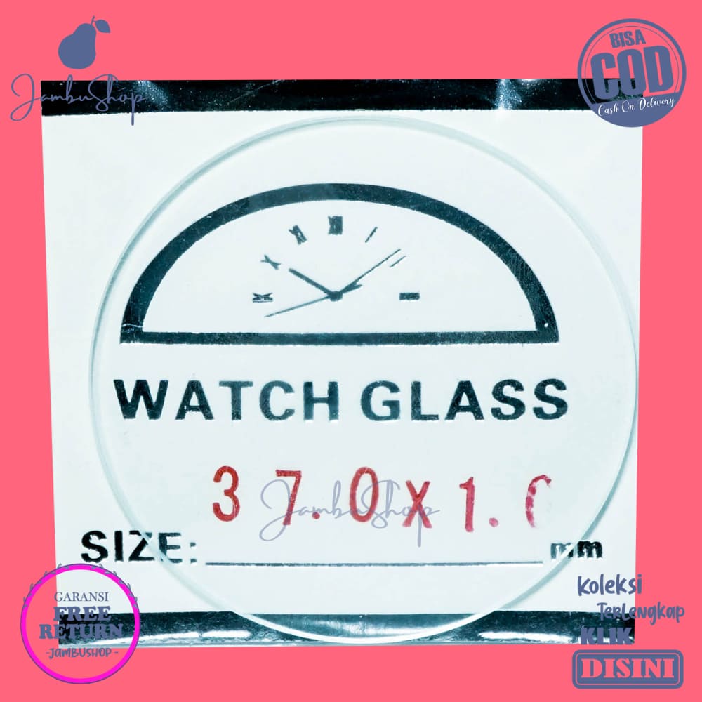 Jual Kaca Jam Kaca Bahan Watch Glass Murah PNC-370 Bulat Cembung 3,7 cm ...