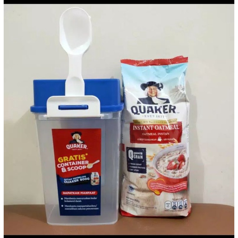 Jual QUAKER INSTANT OATMEAL 800 gram BONUS CONTAINER SCOOP | Shopee ...