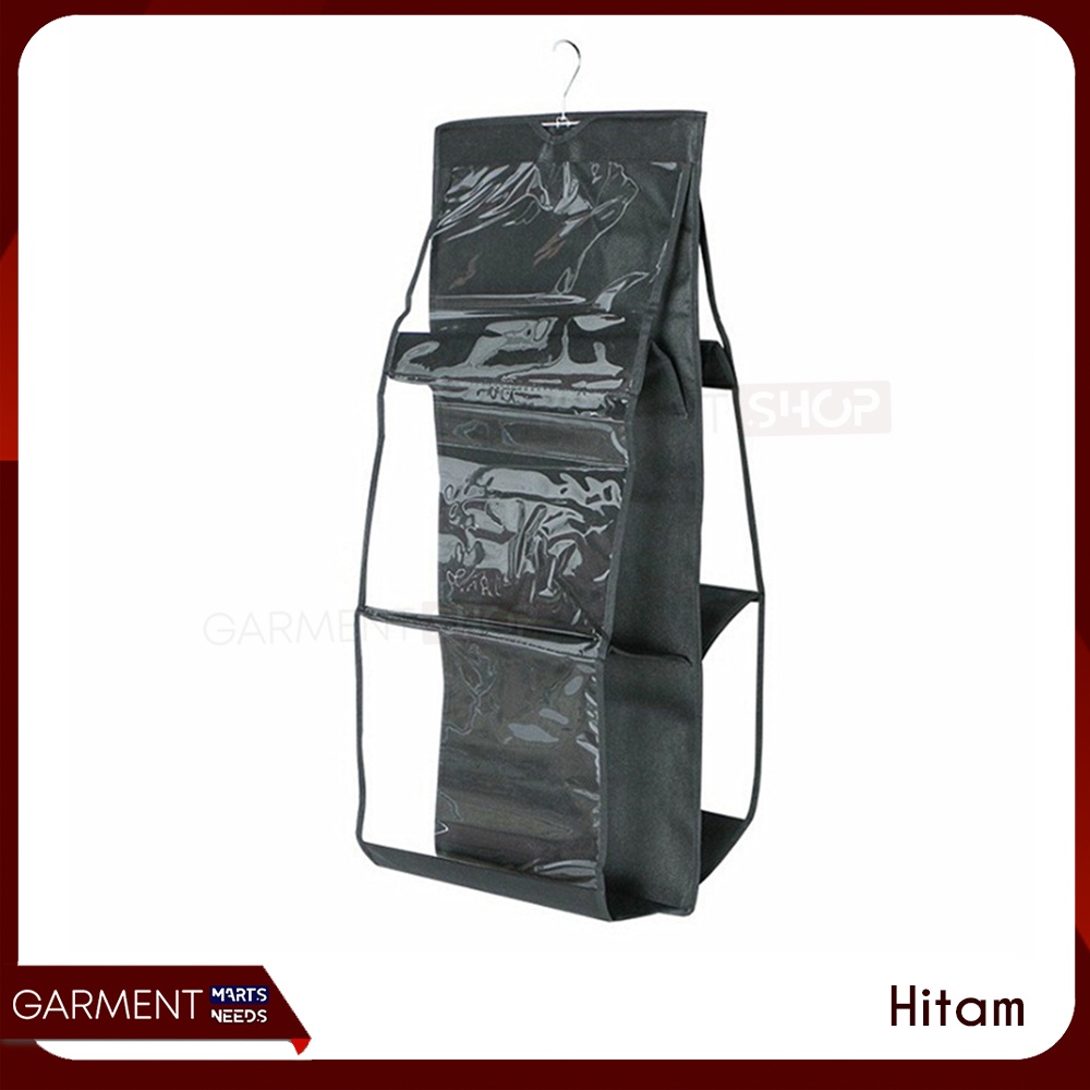 Jual Rak Tas Gantung Jumbo Tempat Penyimpanan Sepatu Anti Debu 6 Sekat ...